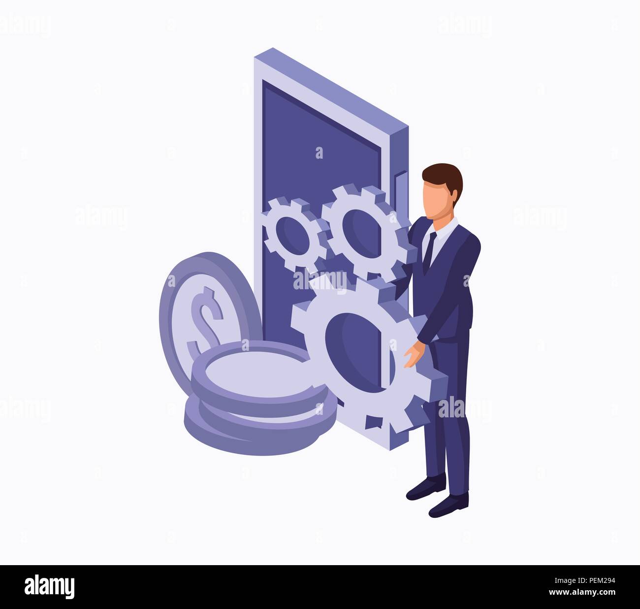 Datacenter and businessman Stock Vector Image & Art - Alamy
