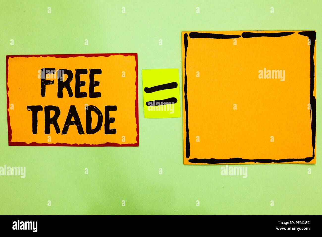 Writing note showing Free Trade. Business photo showcasing The ability ...