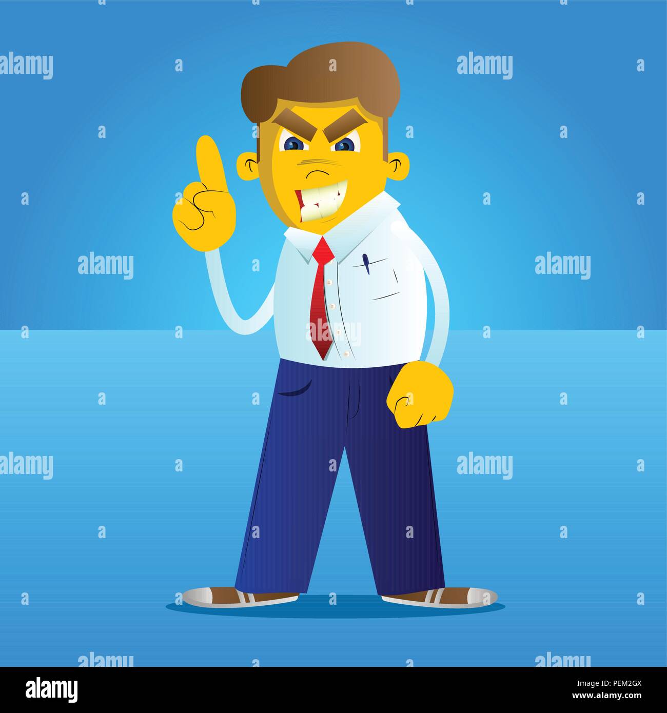 Yellow man making a point. Vector cartoon illustration Stock Vector ...
