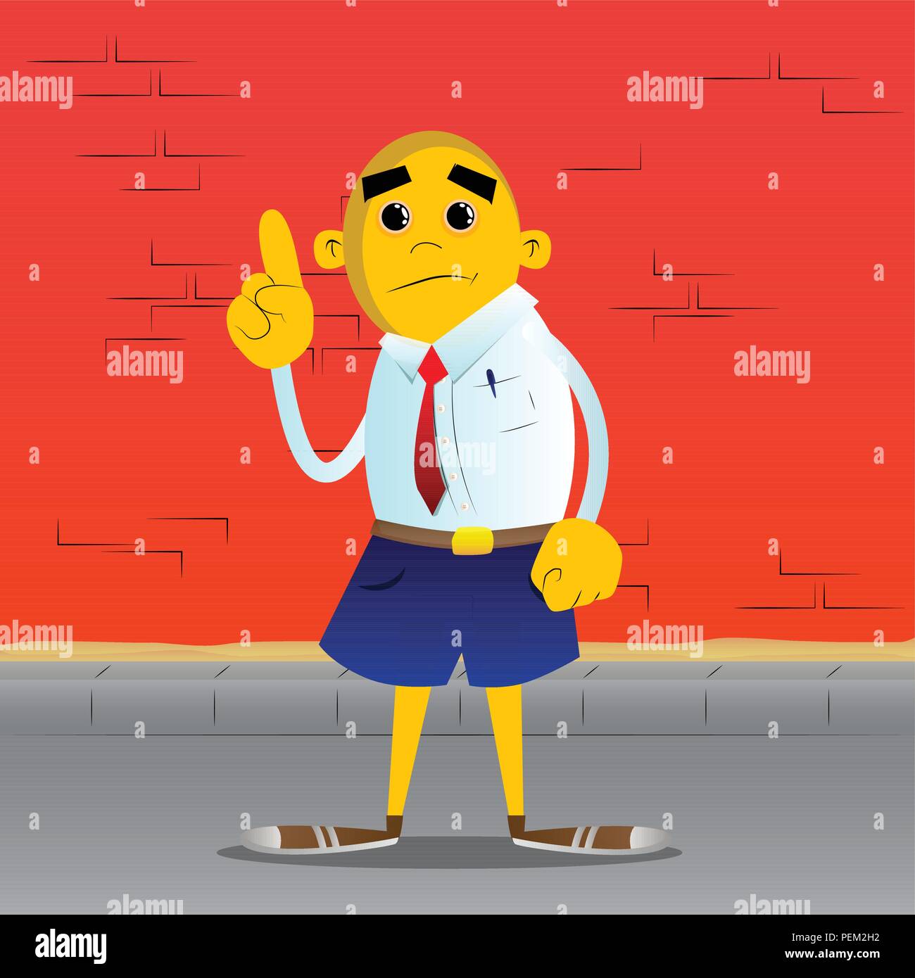 Yellow man making a point. Vector cartoon illustration Stock Vector ...