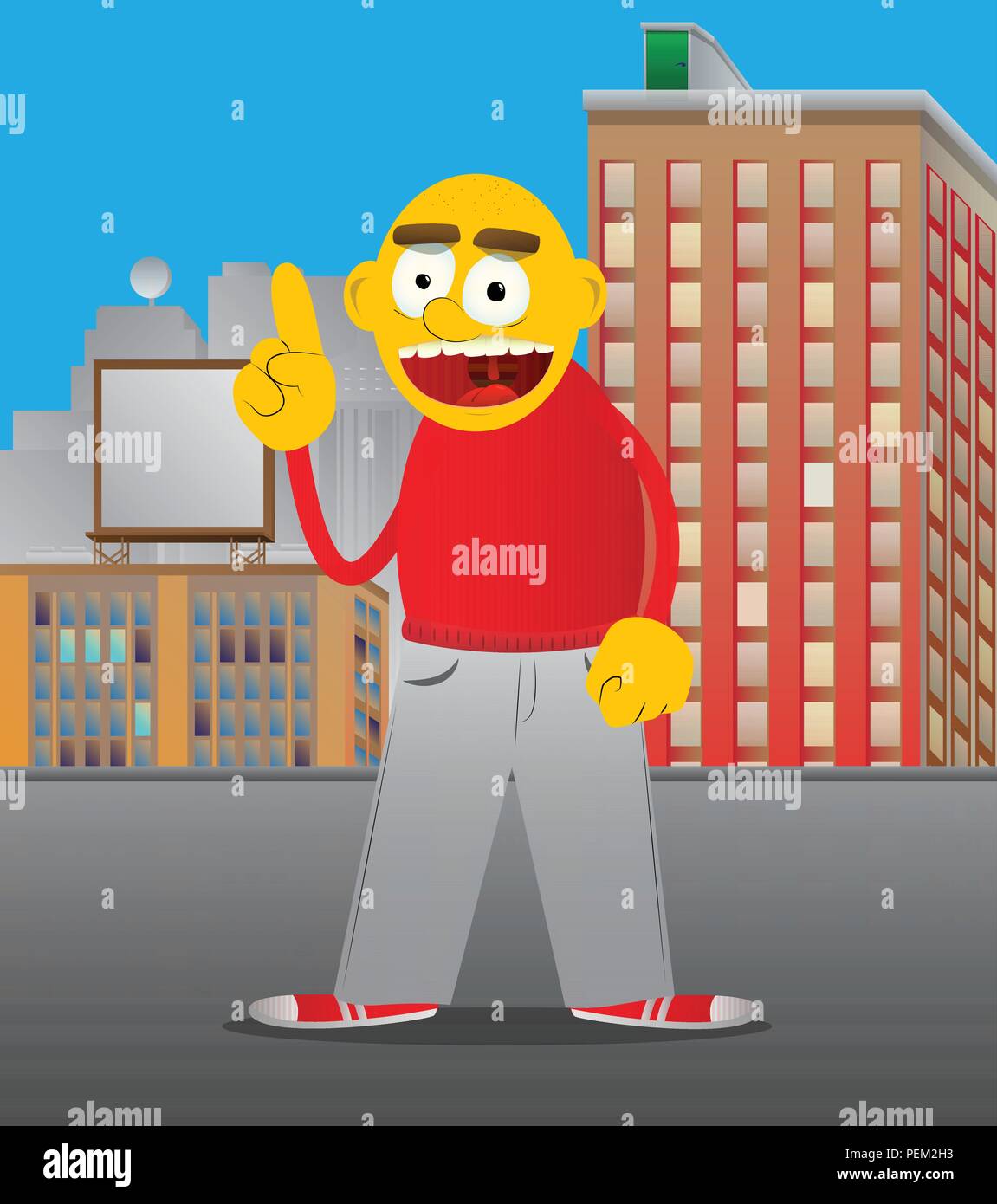 Yellow man making a point. Vector cartoon illustration Stock Vector ...