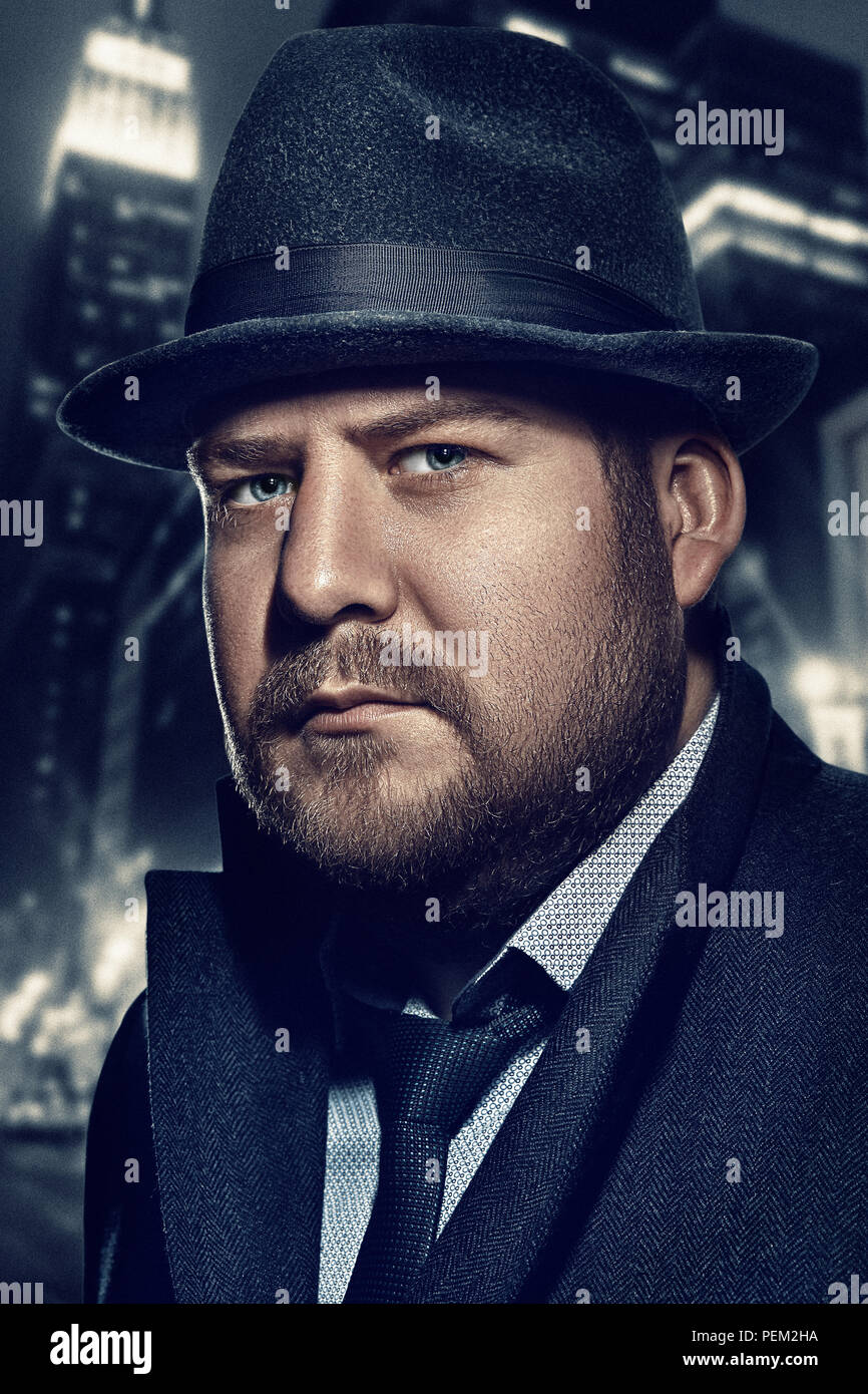 Film noir. Close-up retro style fashion portrait of a detective. A man ...