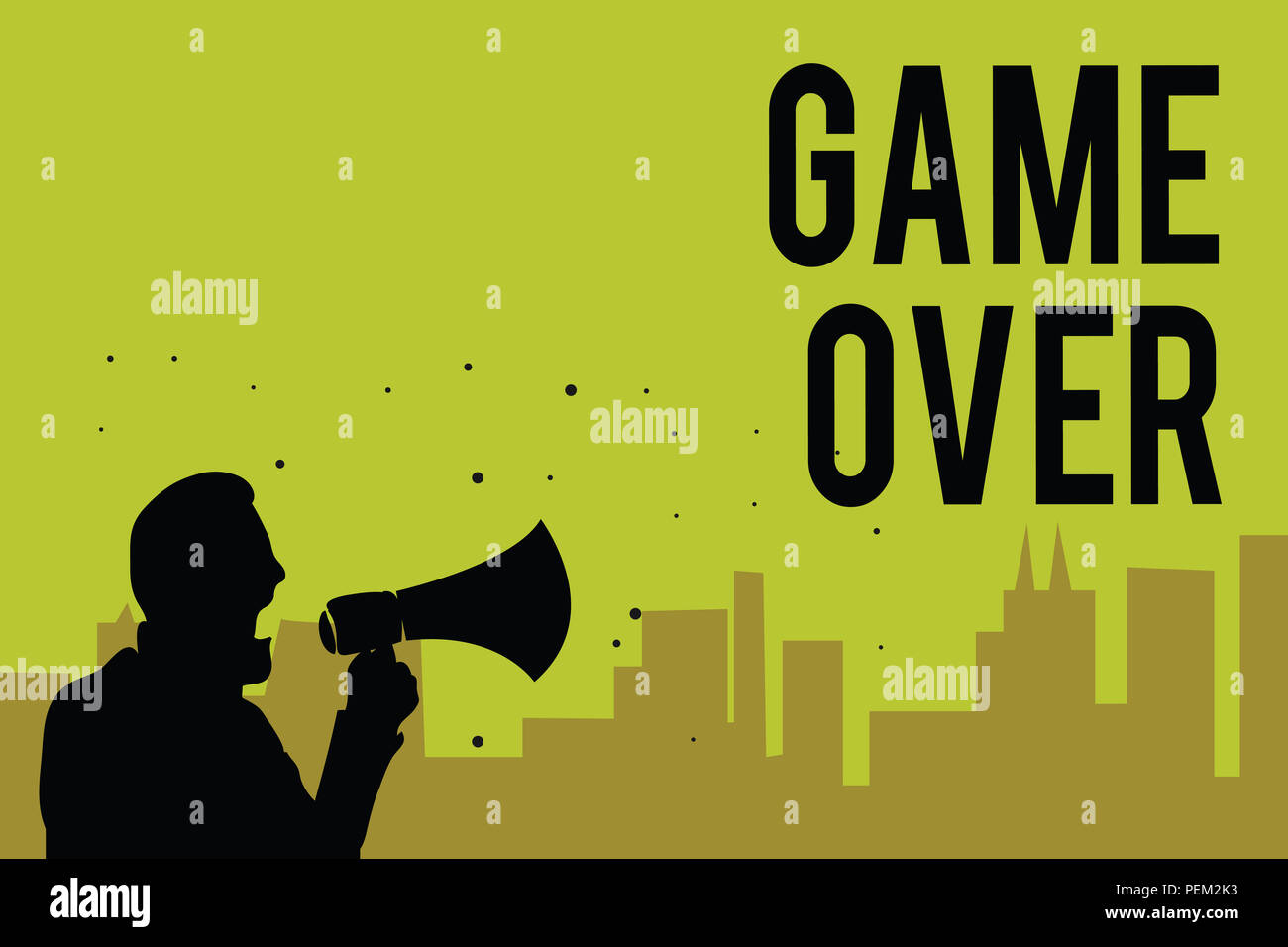 Handwriting text Game Over. Concept meaning A situation in a particular ...