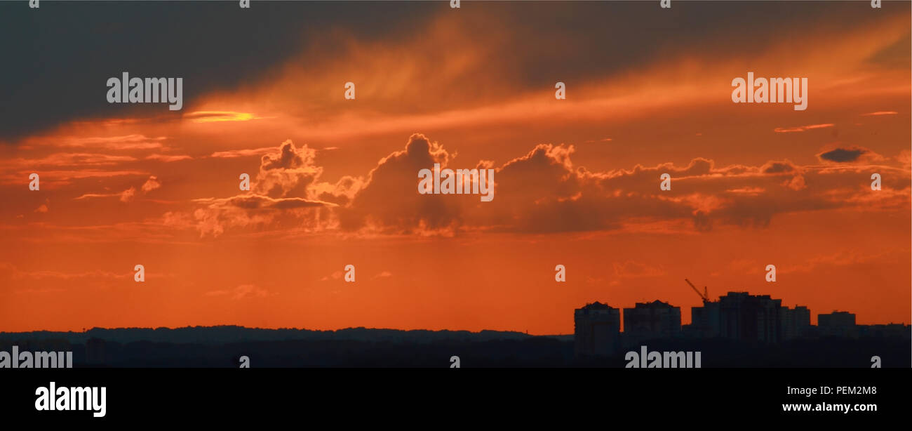 Beautiful, scary sky with clouds at sunset Stock Photo - Alamy