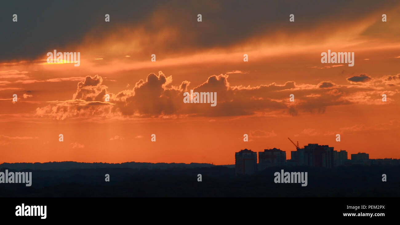 Eerie and beautiful sky with clouds at sunset Stock Photo - Alamy