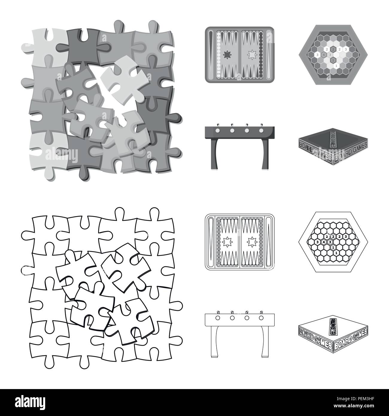 Board game outline,monochrome icons in set collection for design. Game ...