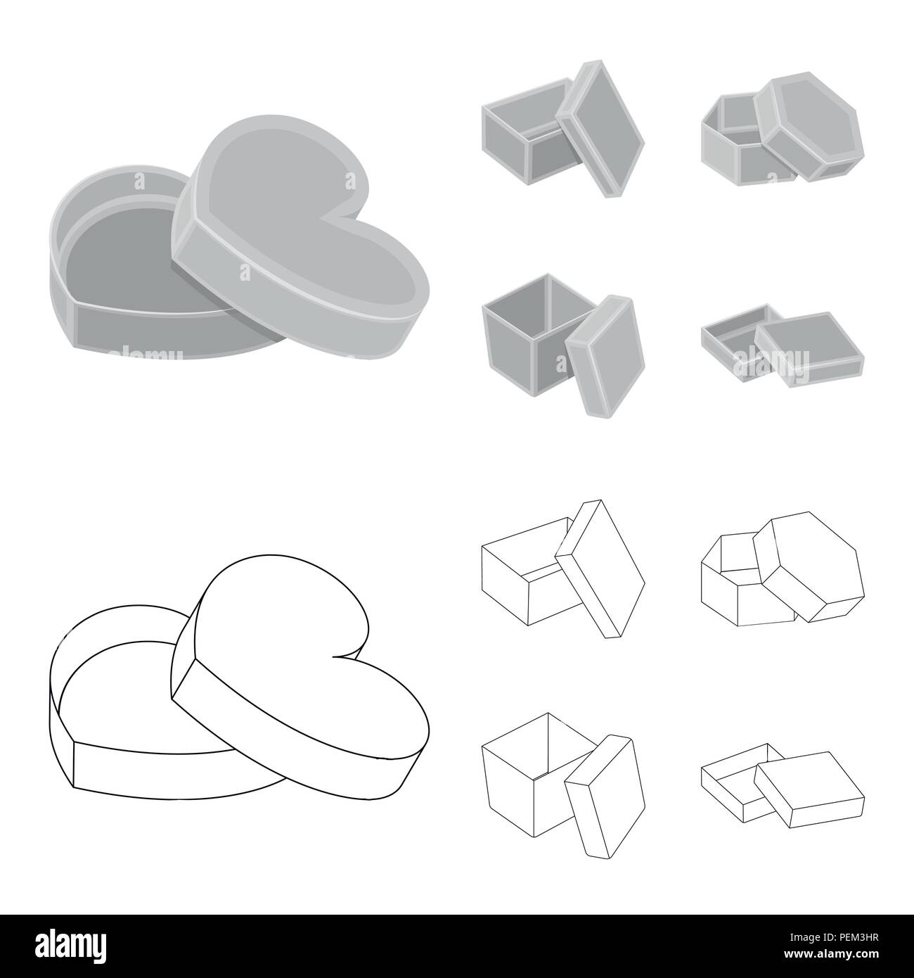Box, container, package, and other icon in outline,monochrome style ...