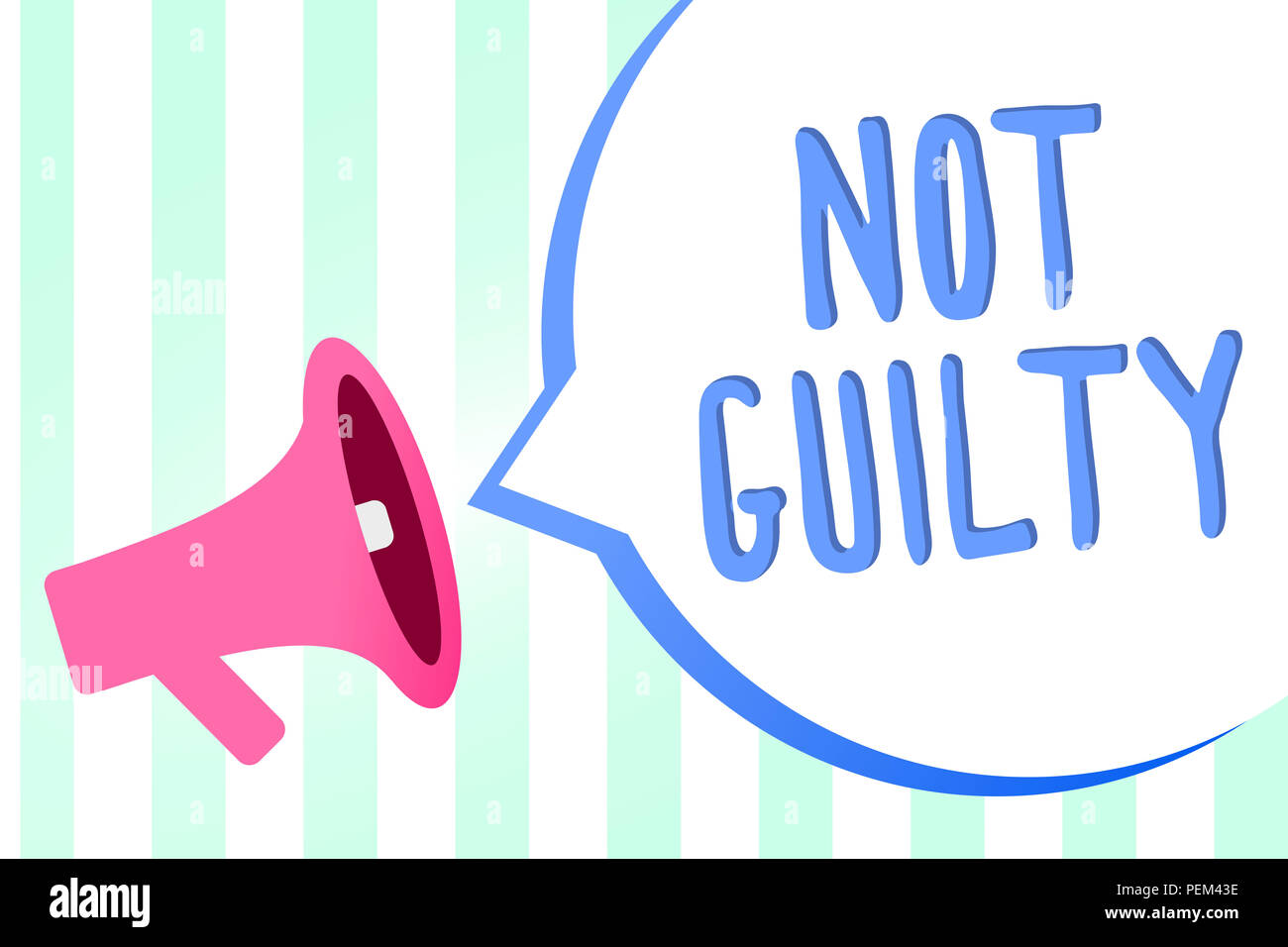 Handwriting text Not Guilty. Concept meaning someone is innocent didnt ...