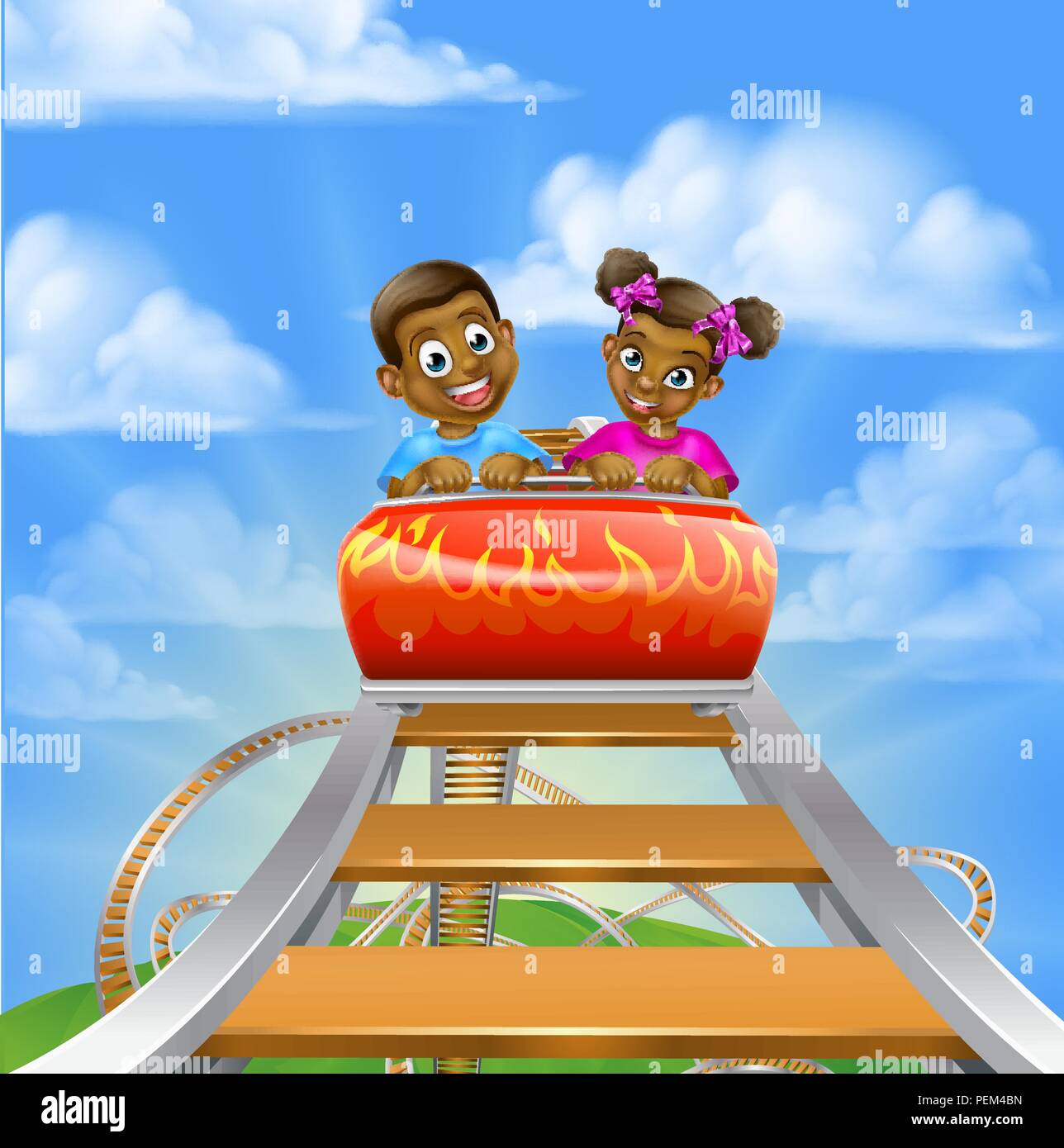 Roller Coaster Fair Theme Park Stock Vector Image & Art - Alamy