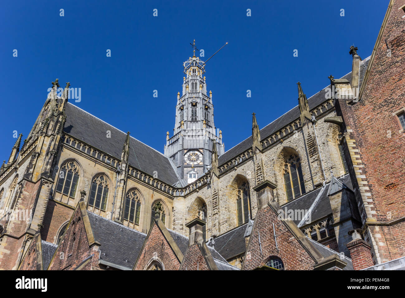 Tower of the St. Bavo church in Haarlem, Netherlands Stock Photo - Alamy