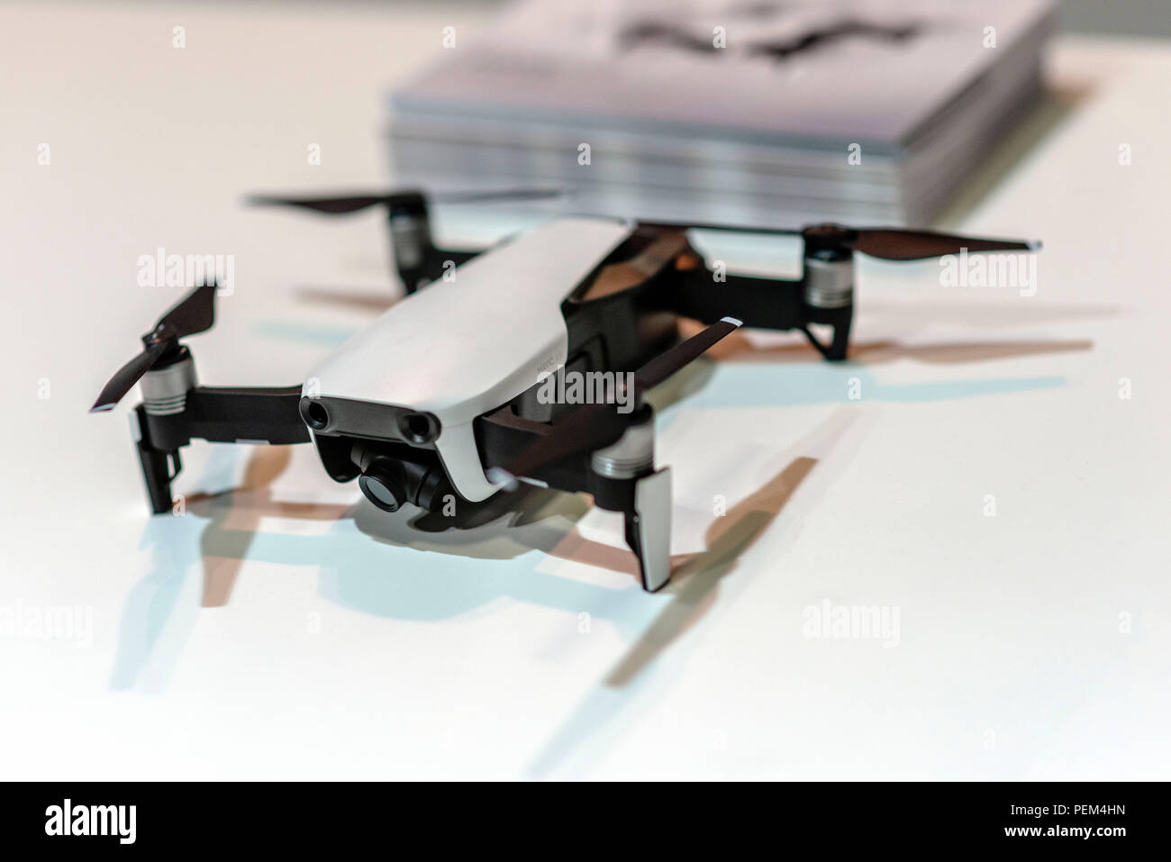 RIGA. LATVIA. - MAY 11, 2018: DJI Mavic Pro drone and equipment on ...