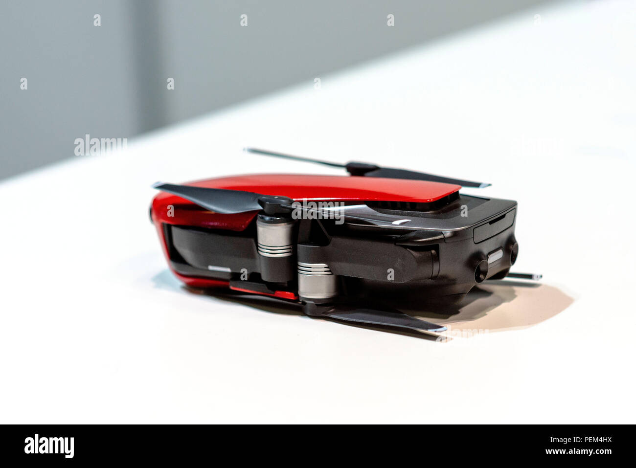 RIGA. LATVIA. - MAY 11, 2018: DJI Mavic Air drone on white background ...