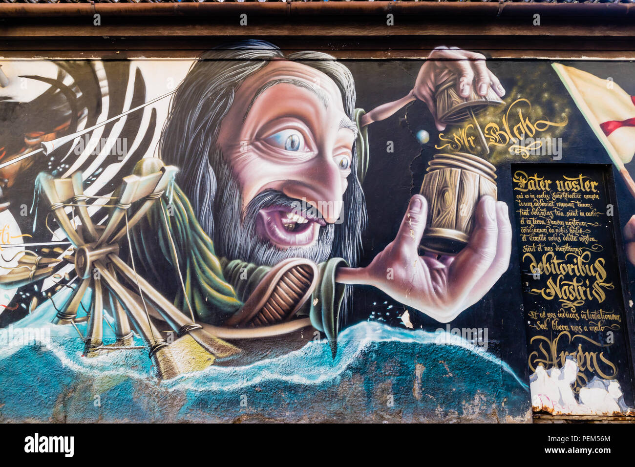 Walls artistics graffitis in Milan from Italy Stock Photo - Alamy