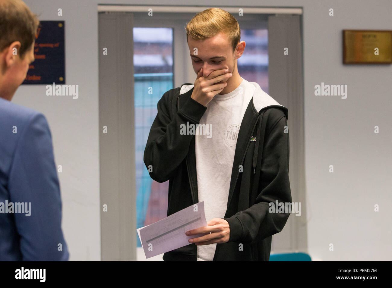 Benjamin Stevens celebrates receiving his A Level results at Mander ...