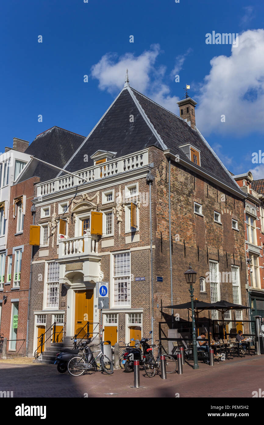 Historic building at the central market square of Haarlem, Netherlands ...