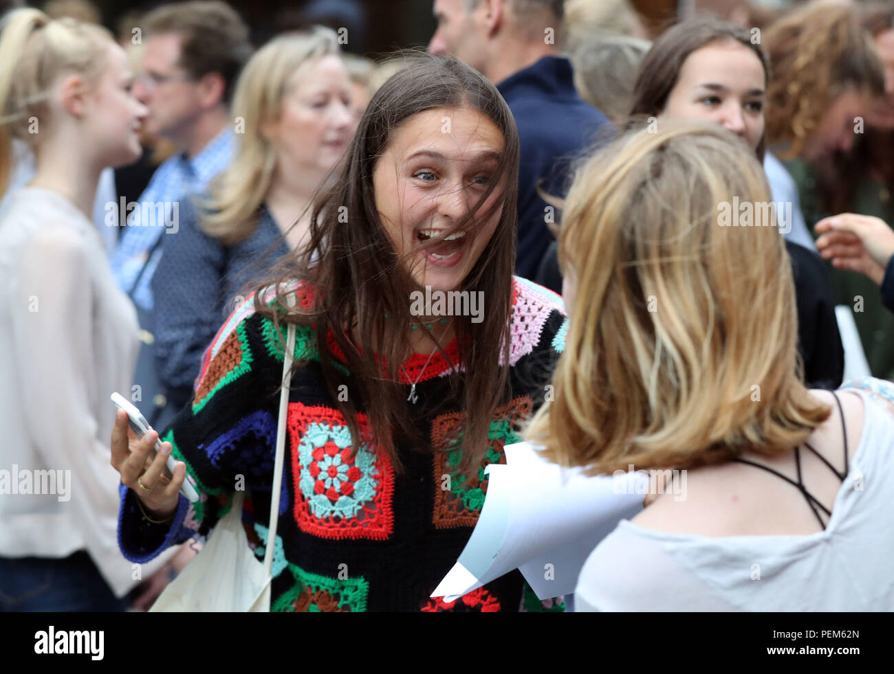 Natasha Vincent, daughter of presenter Katie Derham, celebrates her A ...