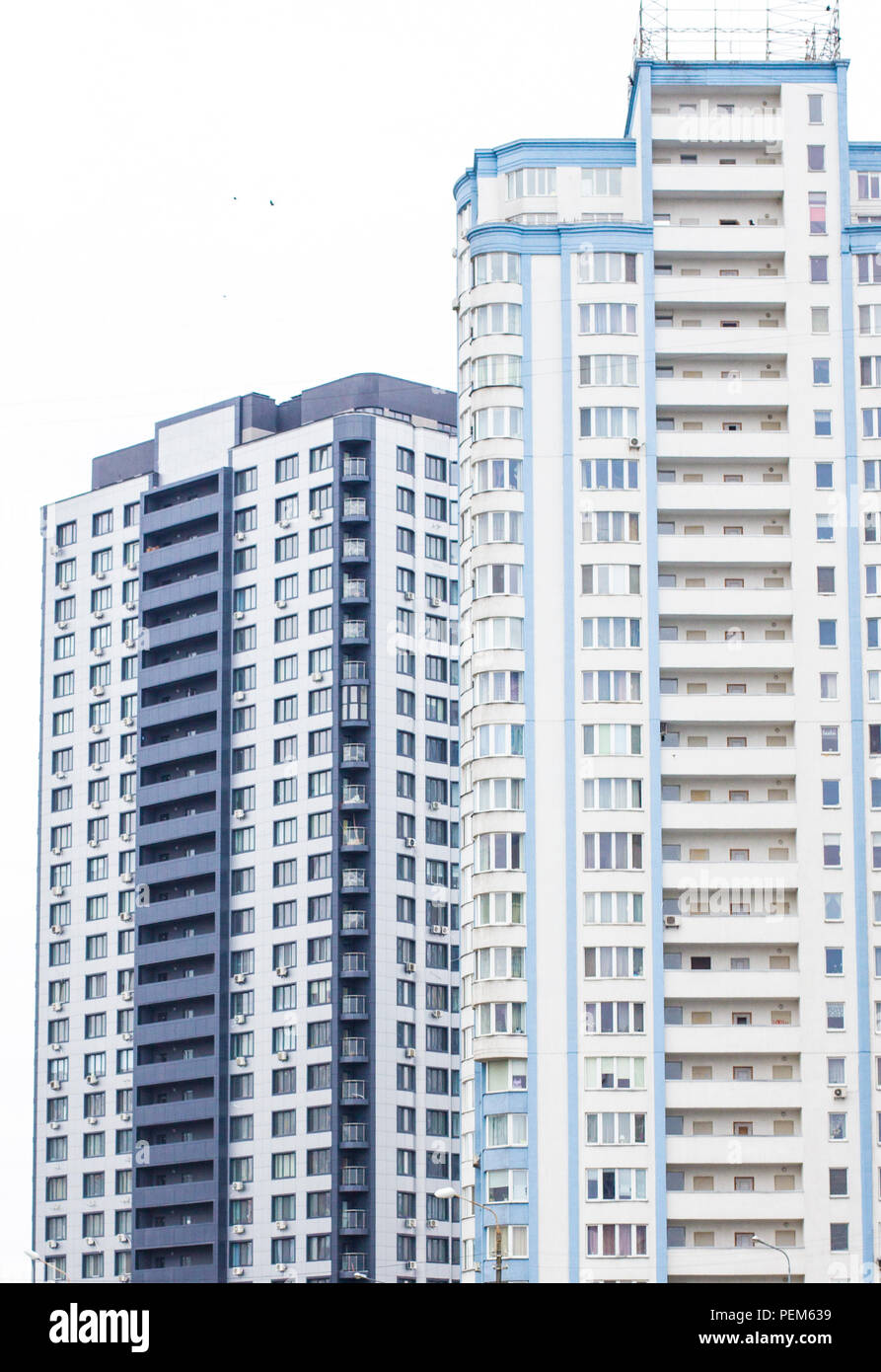 Blue high-rise building. Multi-storey new building Stock Photo - Alamy