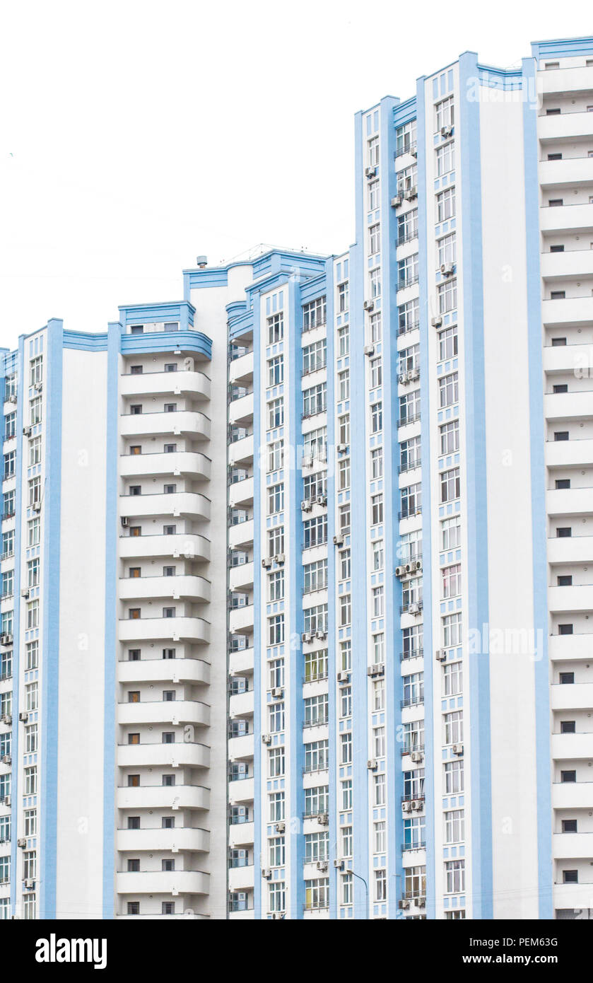Blue high-rise building. Multi-storey new building Stock Photo - Alamy