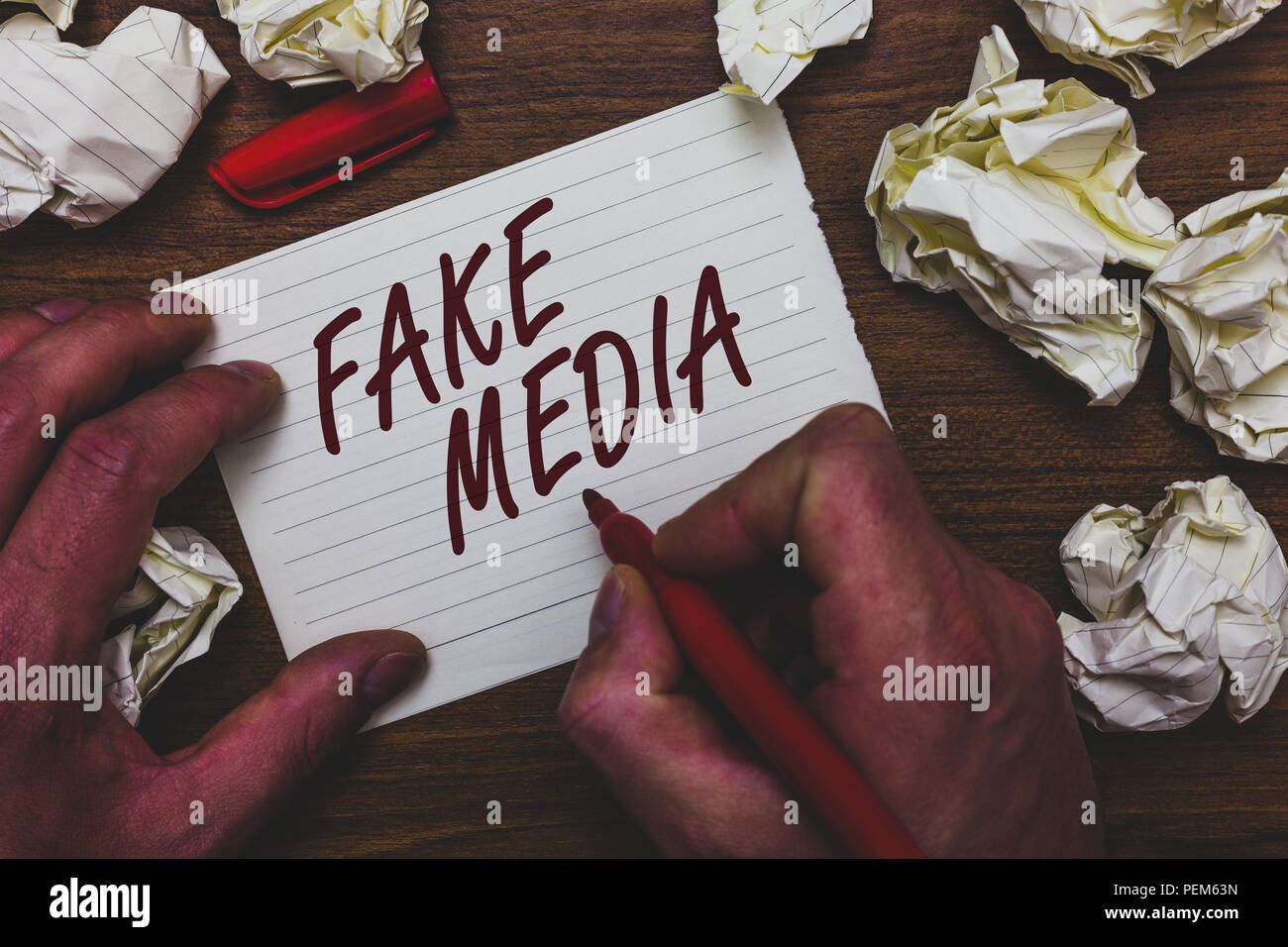 Handwriting text writing Fake Media. Concept meaning An formation held ...