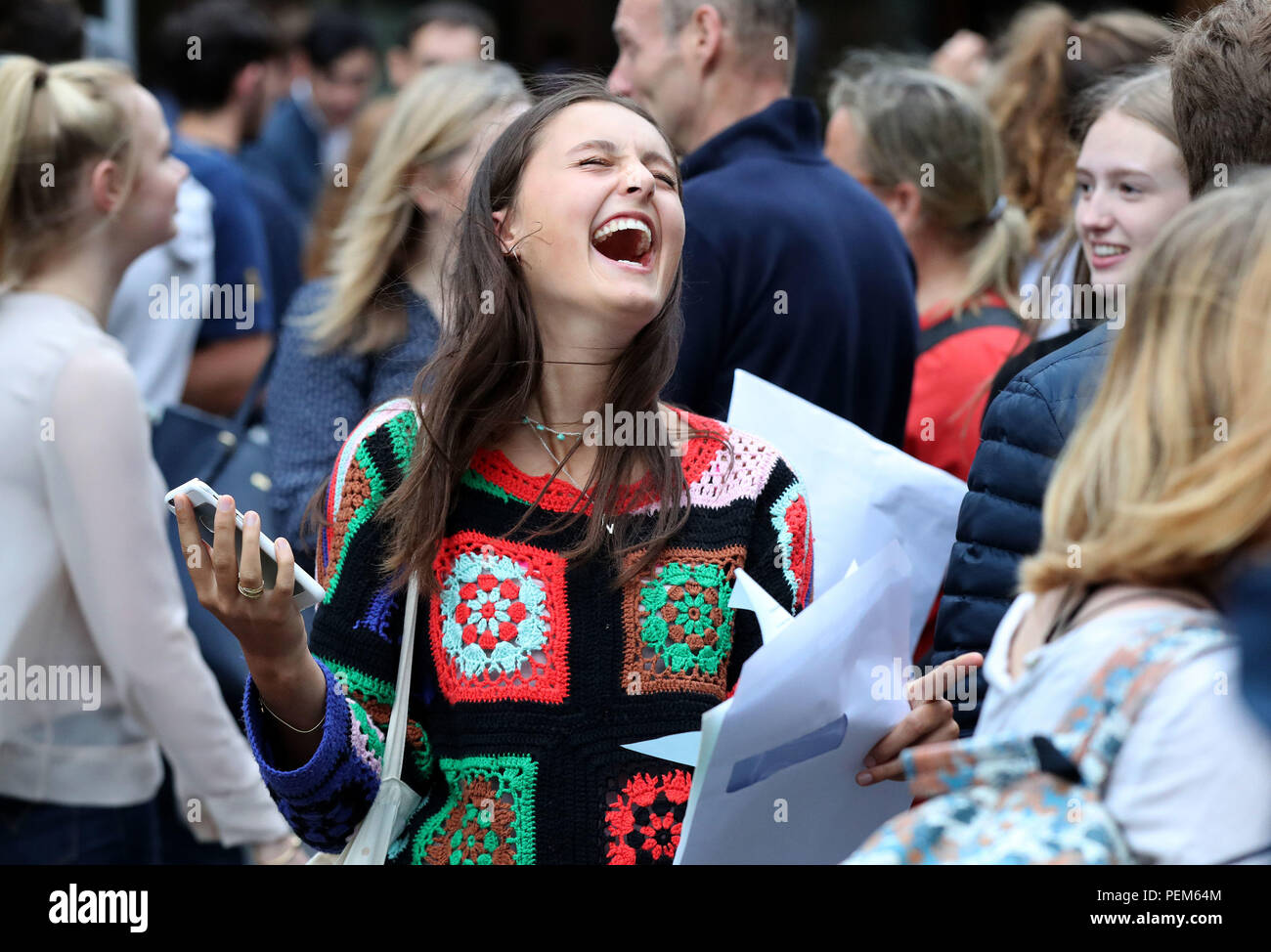 Natasha Vincent, daughter of presenter Katie Derham, celebrates her A ...
