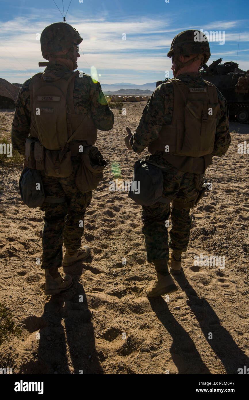 U.S. Marine Corps Col. Kenneth Kassner, right, 5th Marine Regiment ...
