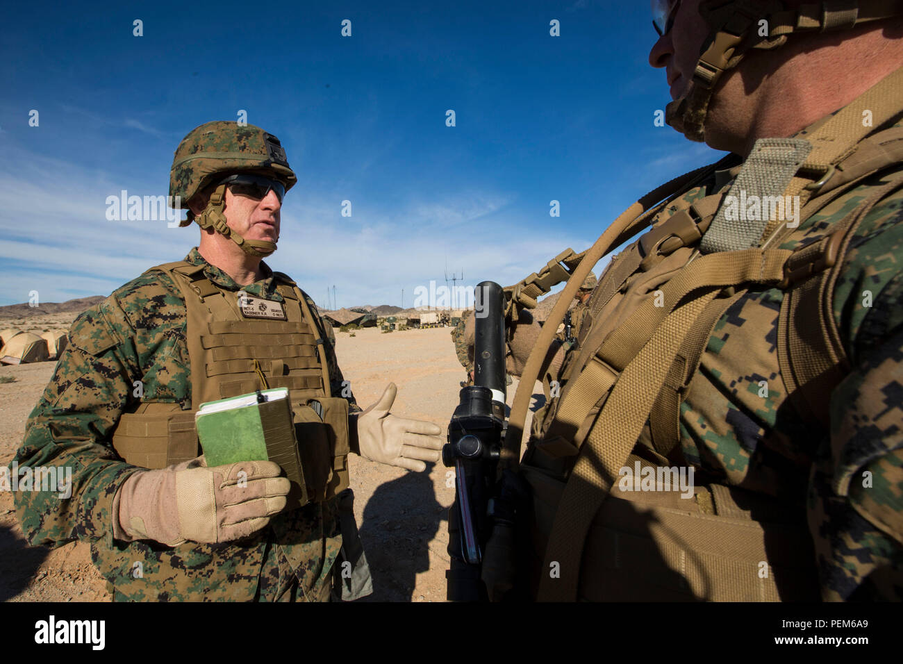 U.S. Marine Corps Col. Kenneth Kassner, left, 5th Marine Regiment ...