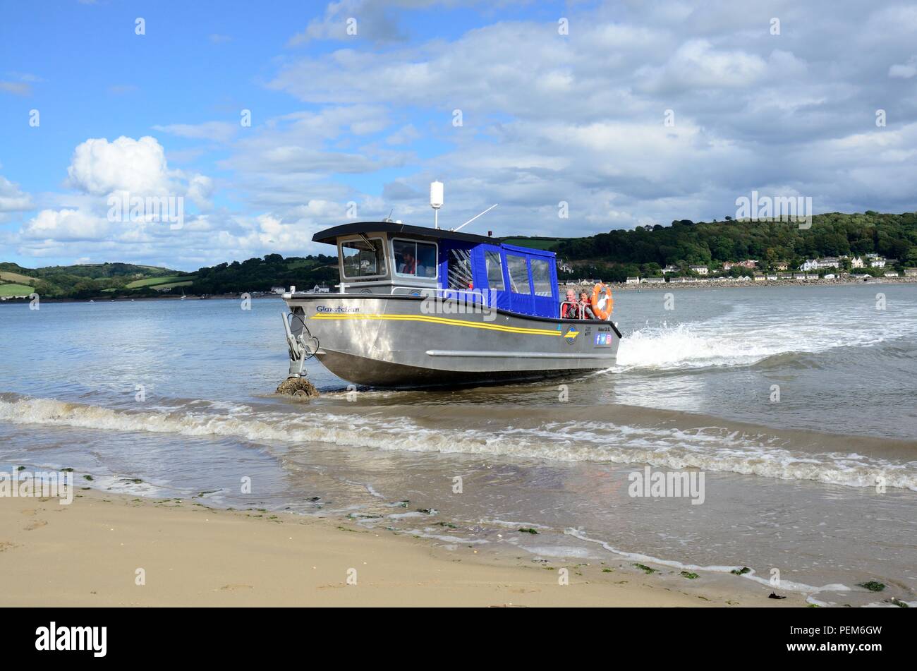 amphibious boat to ferry people across the Tywi Estuary between ...