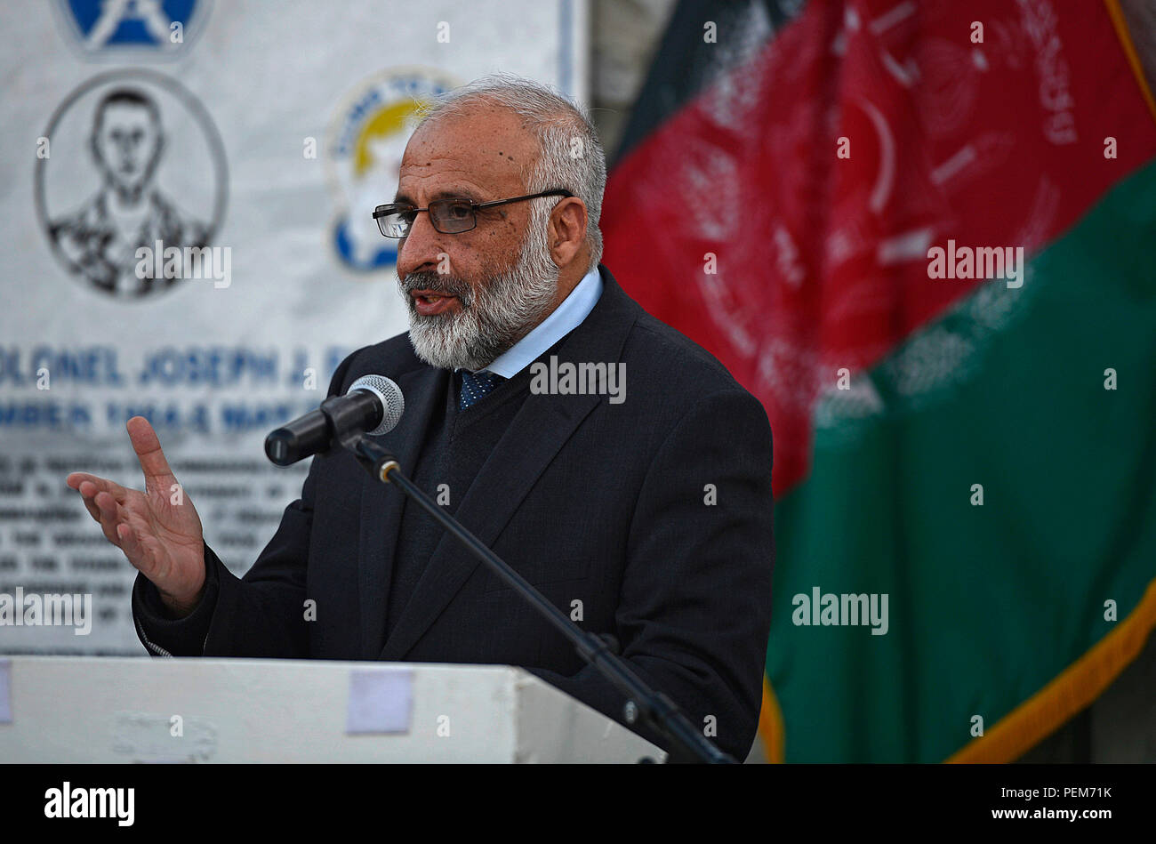 Afghanistan Defense Minister Mohammed Masoom Stanekzai delivering a ...