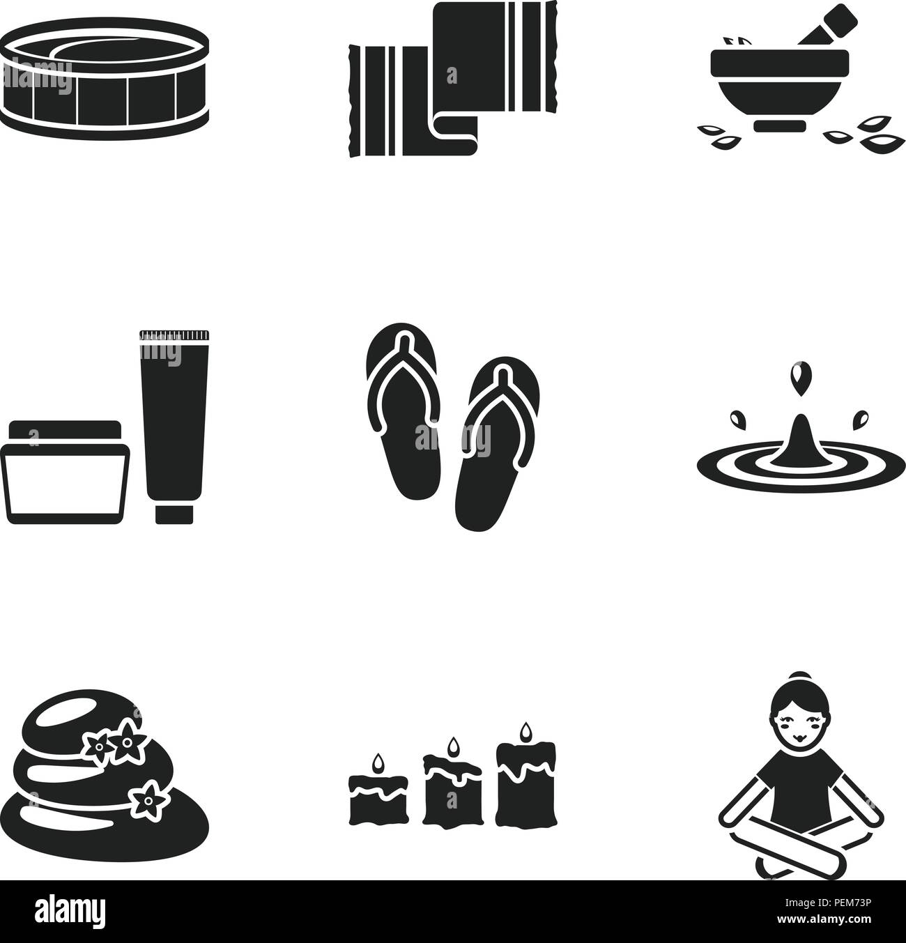 Spa set icons in black style. Big collection of spa vector symbol stock ...