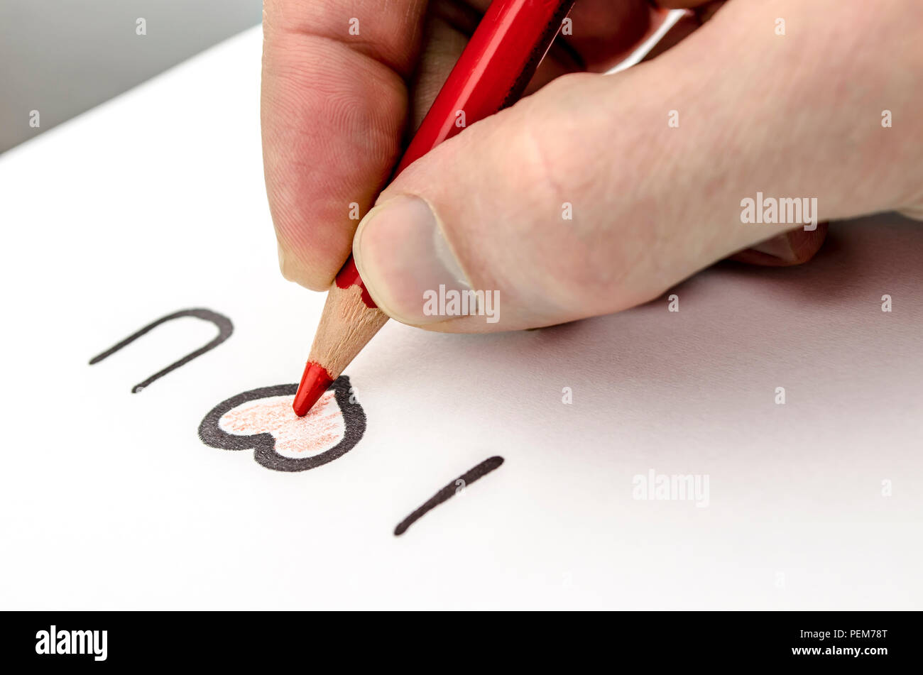 Male hand writing a love message on a white paper Stock Photo - Alamy