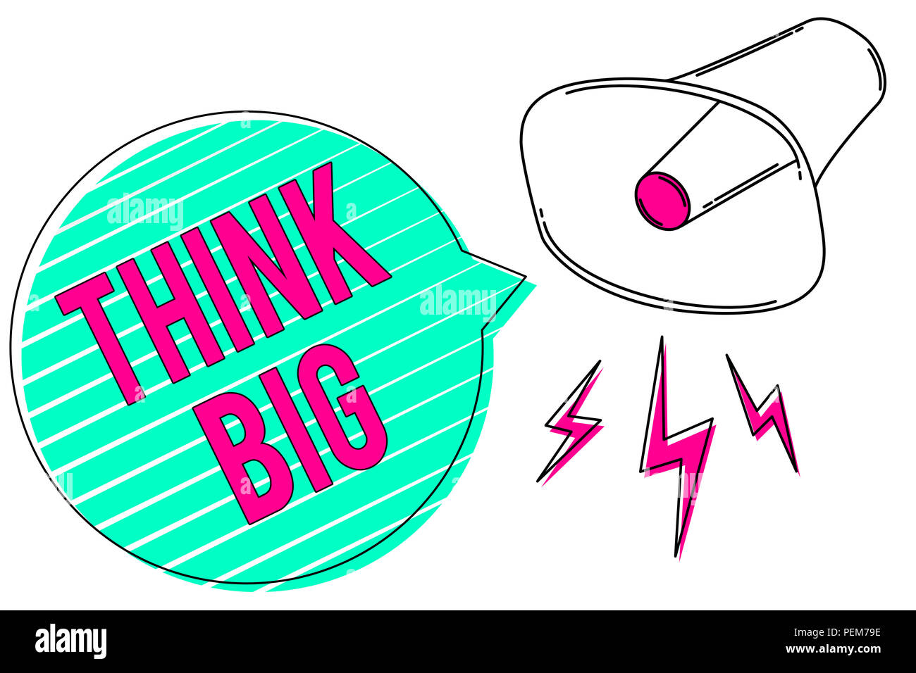 Conceptual hand writing showing Think Big. Business photo showcasing To ...