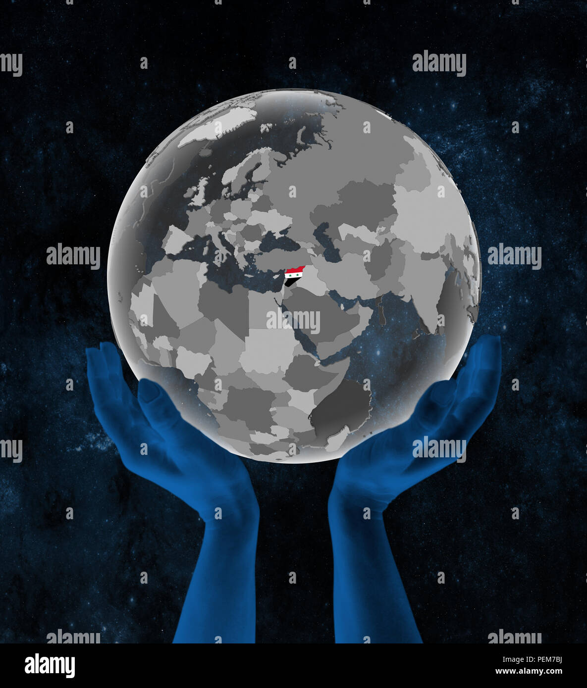 Map of syria and flag hi-res stock photography and images - Alamy