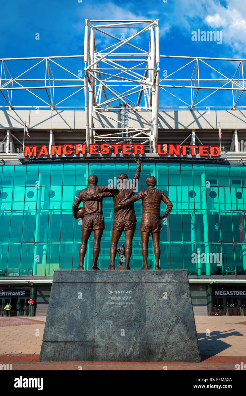Man United Trinity In Front Of Stadium High Resolution Stock ...