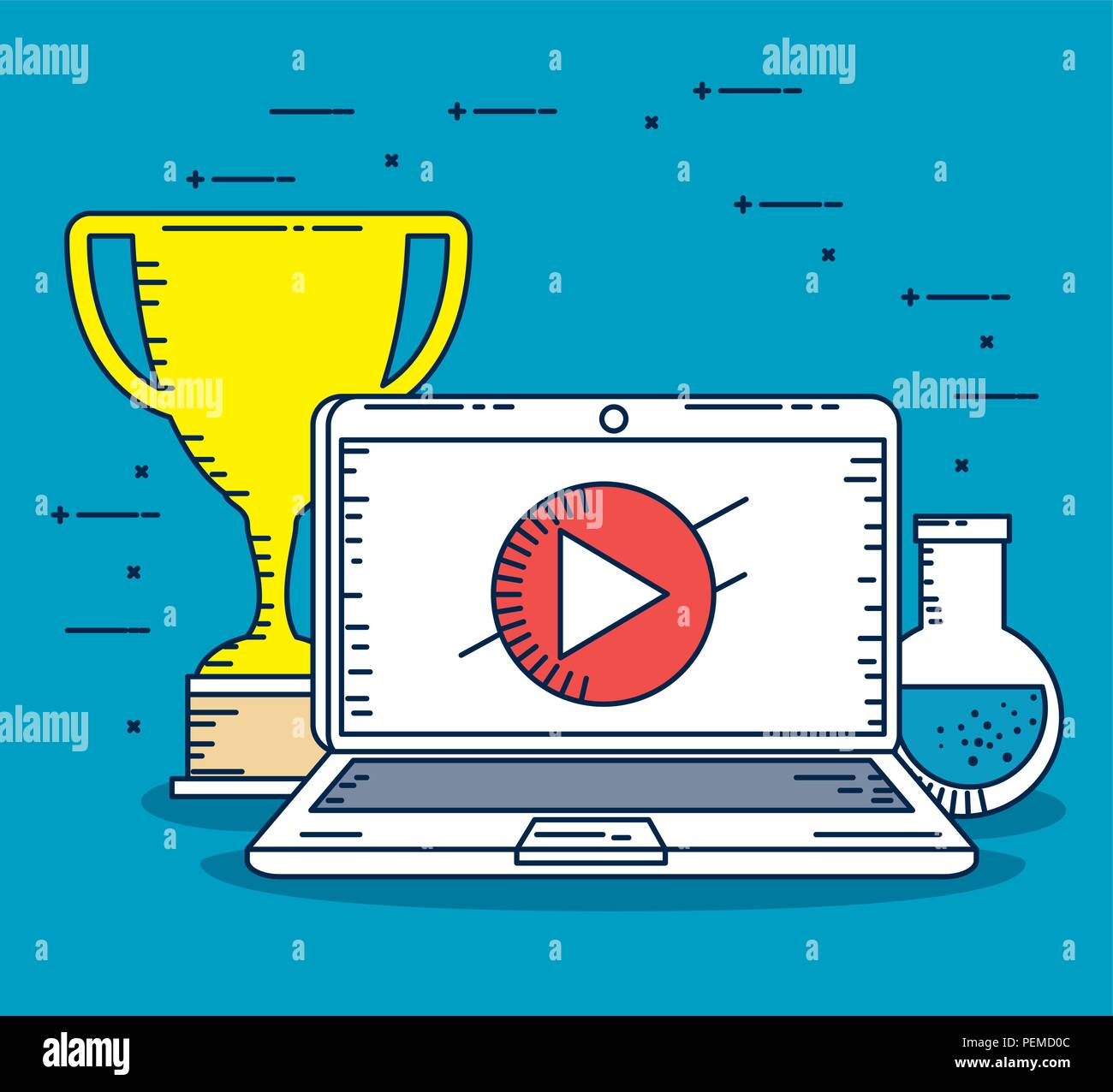 Laptop computer trophy cup hi-res stock photography and images - Alamy