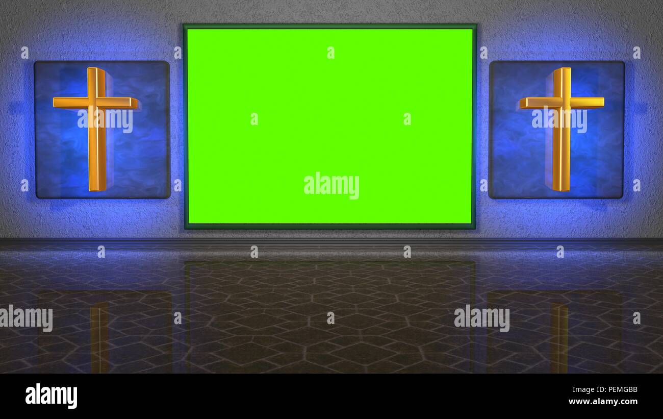 Christian Virtual Set News Room Virtual Set 4 Stock Video | Motion