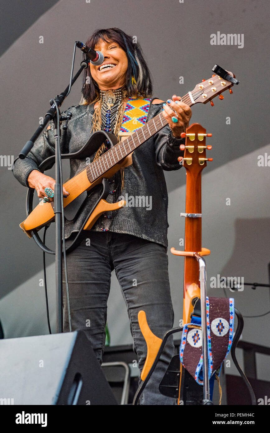 Singer songwriter Buffy Sainte-Marie at Edmonton Folk Music Festival ...