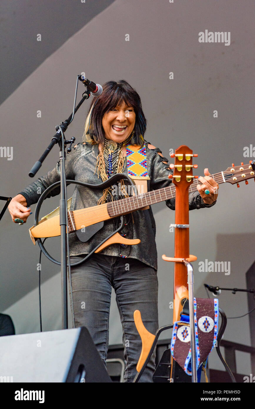 Singer songwriter Buffy Sainte-Marie at Edmonton Folk Music Festival ...