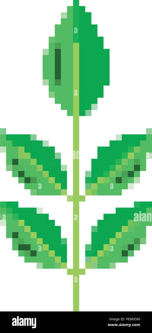pixelated exotic nice plant leaves style Stock Vector Image & Art - Alamy