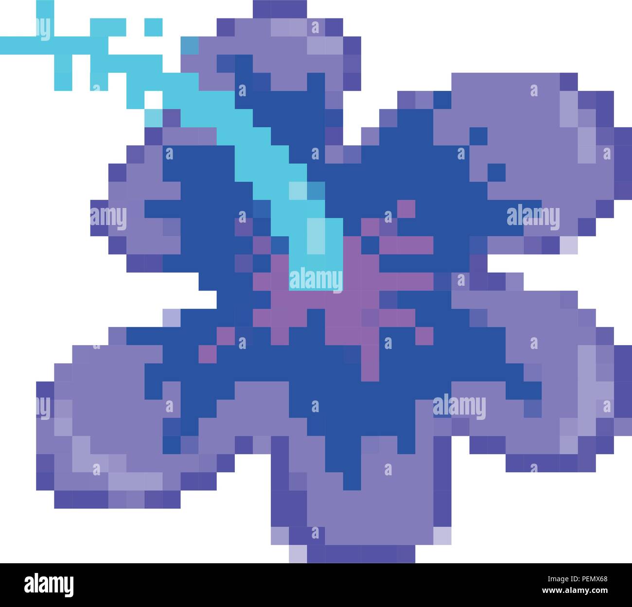 pixelated exotic flower with tropical petals Stock Vector Image & Art ...