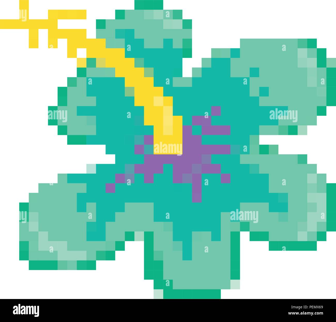 Pixelated blooming flower decoration hi-res stock photography and ...