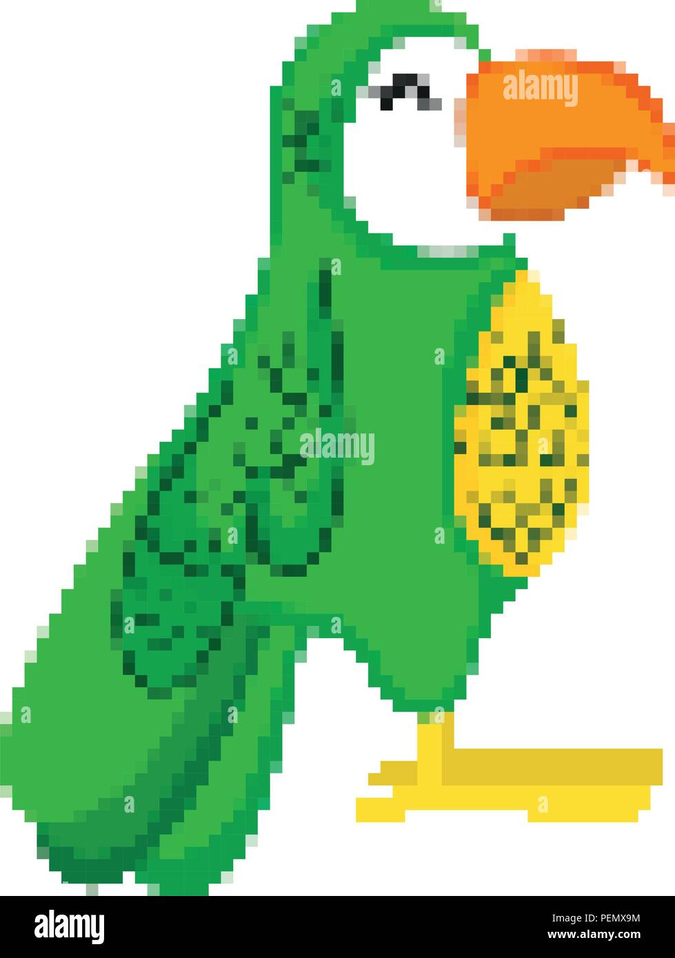 pixelated exotic parrot bird with beauty feathers Stock Vector Image ...