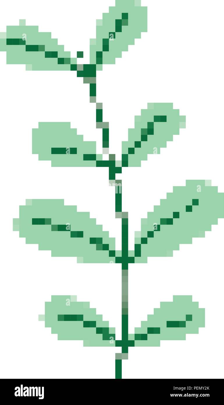 pixelated tropical plant leaves design Stock Vector Image & Art - Alamy