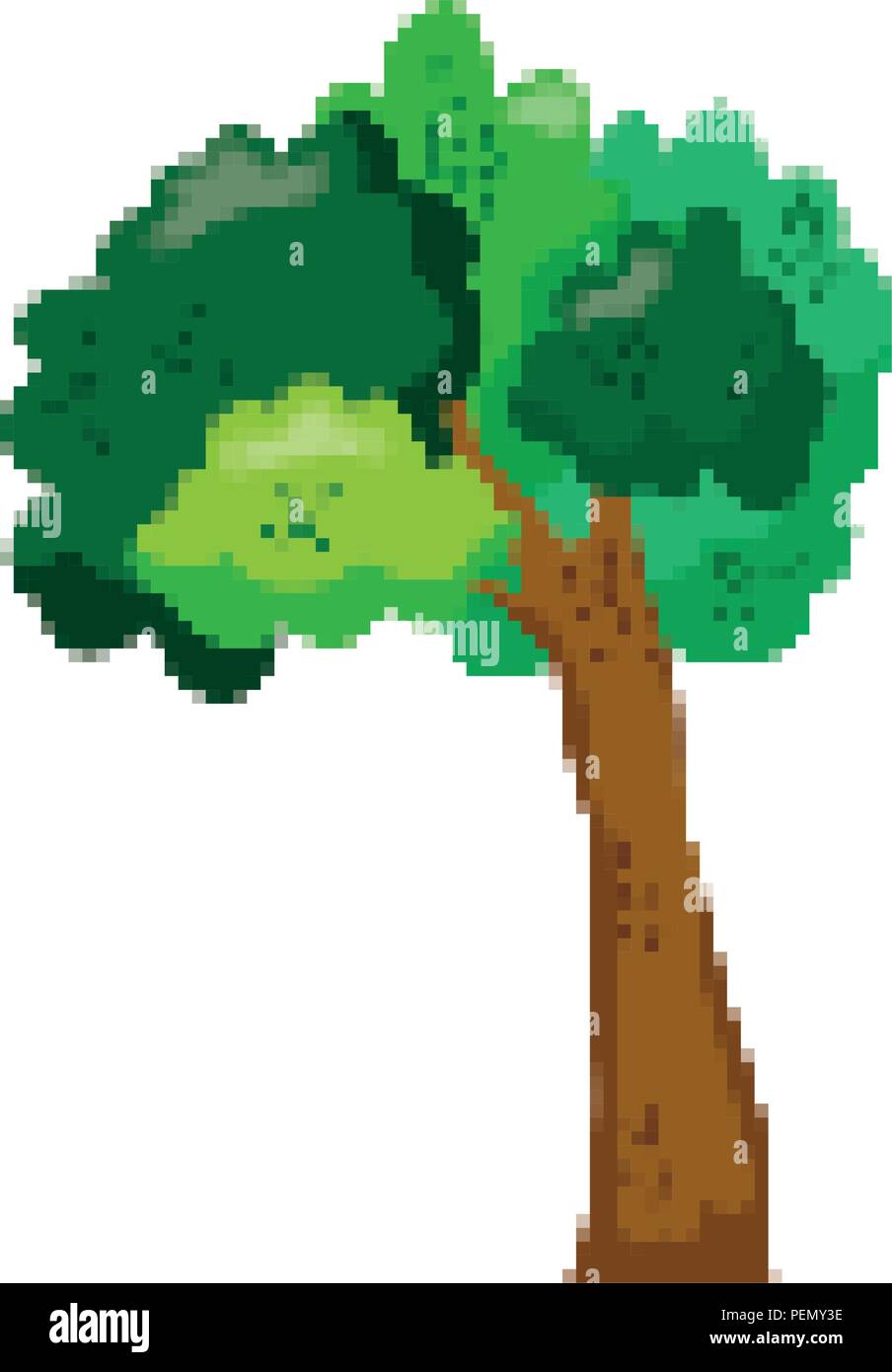 pixelated tree leaves branch with stalk Stock Vector Image & Art - Alamy