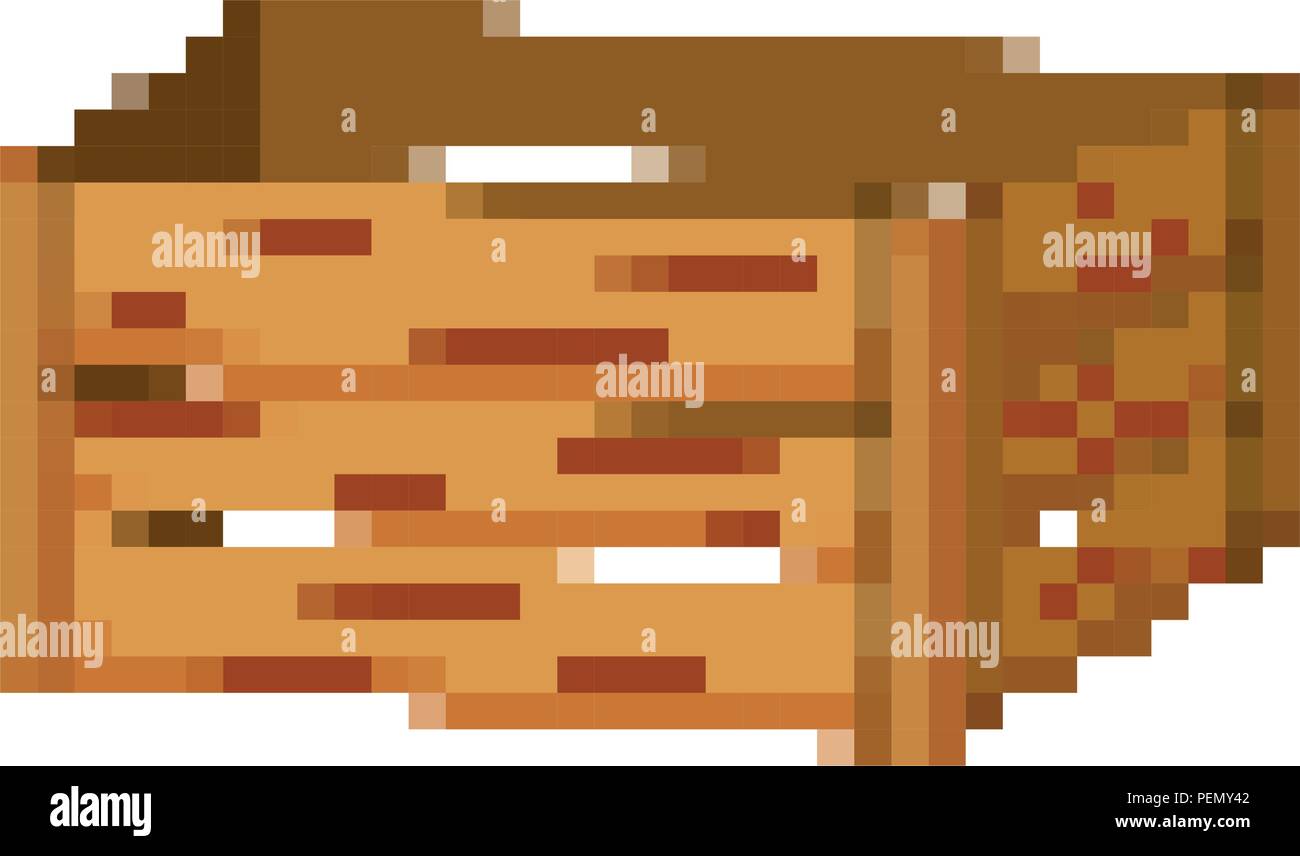 pixelated wood basket object style Stock Vector Image & Art - Alamy