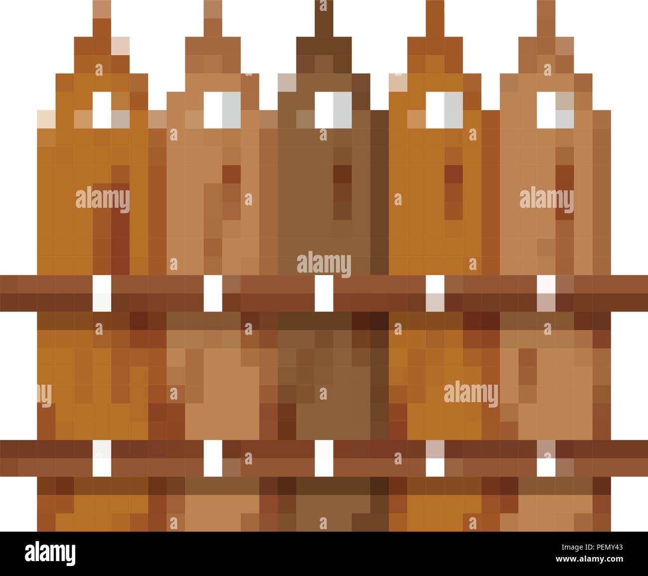 pixelated wood grillage structure design Stock Vector Image & Art - Alamy