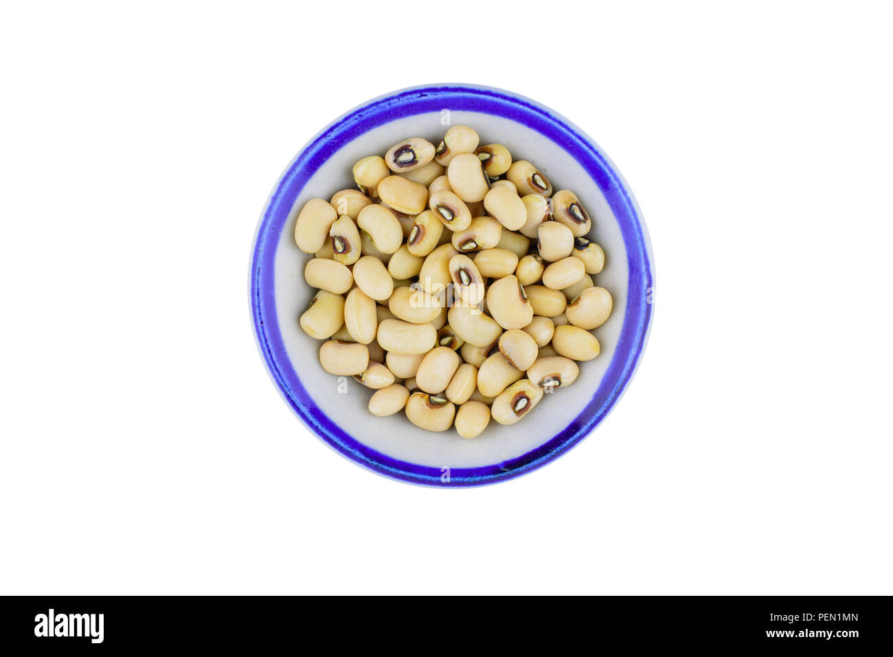 Navy beans in bowl isolated on white background with clipping path ...