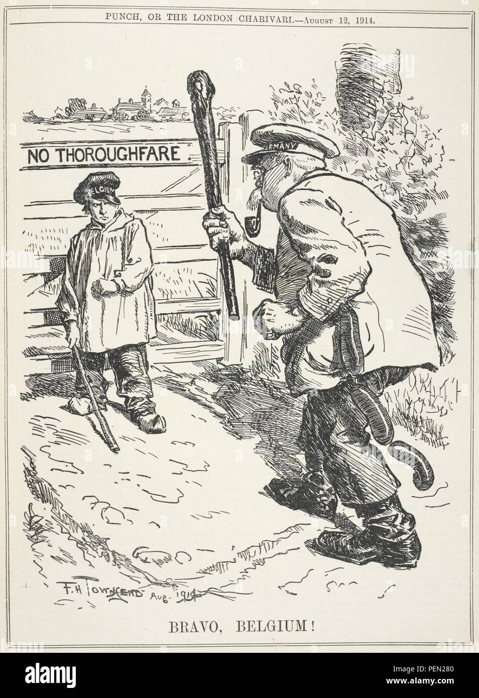 Punch, or the London charivari - caption ''Bravo, Belgium !' Political ...