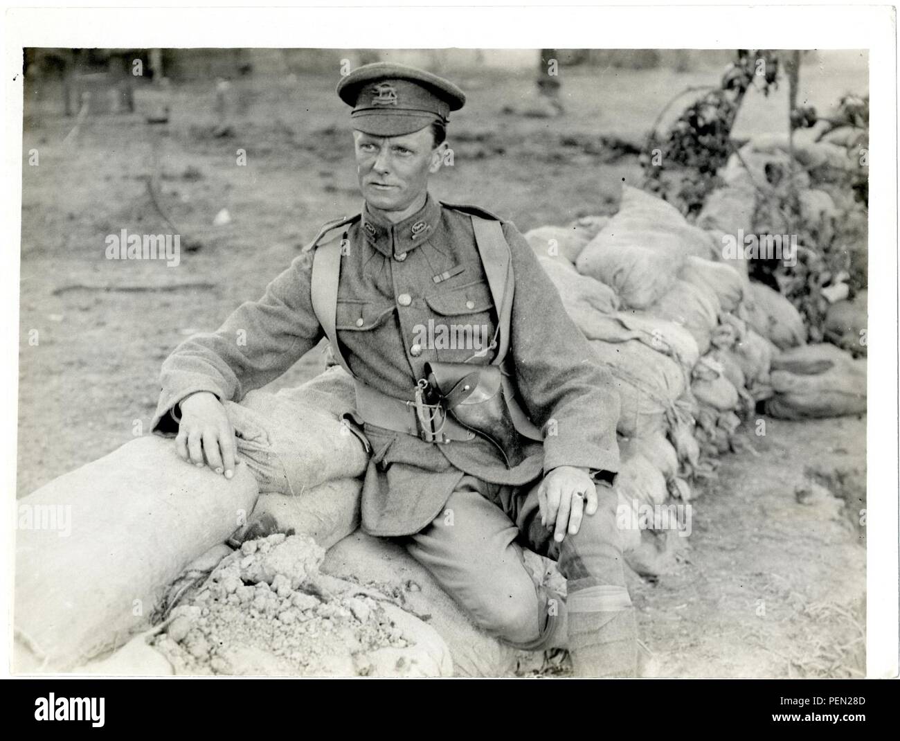 Regimenal Sgt. Major Cox of the Leicesters who came with his battalion ...