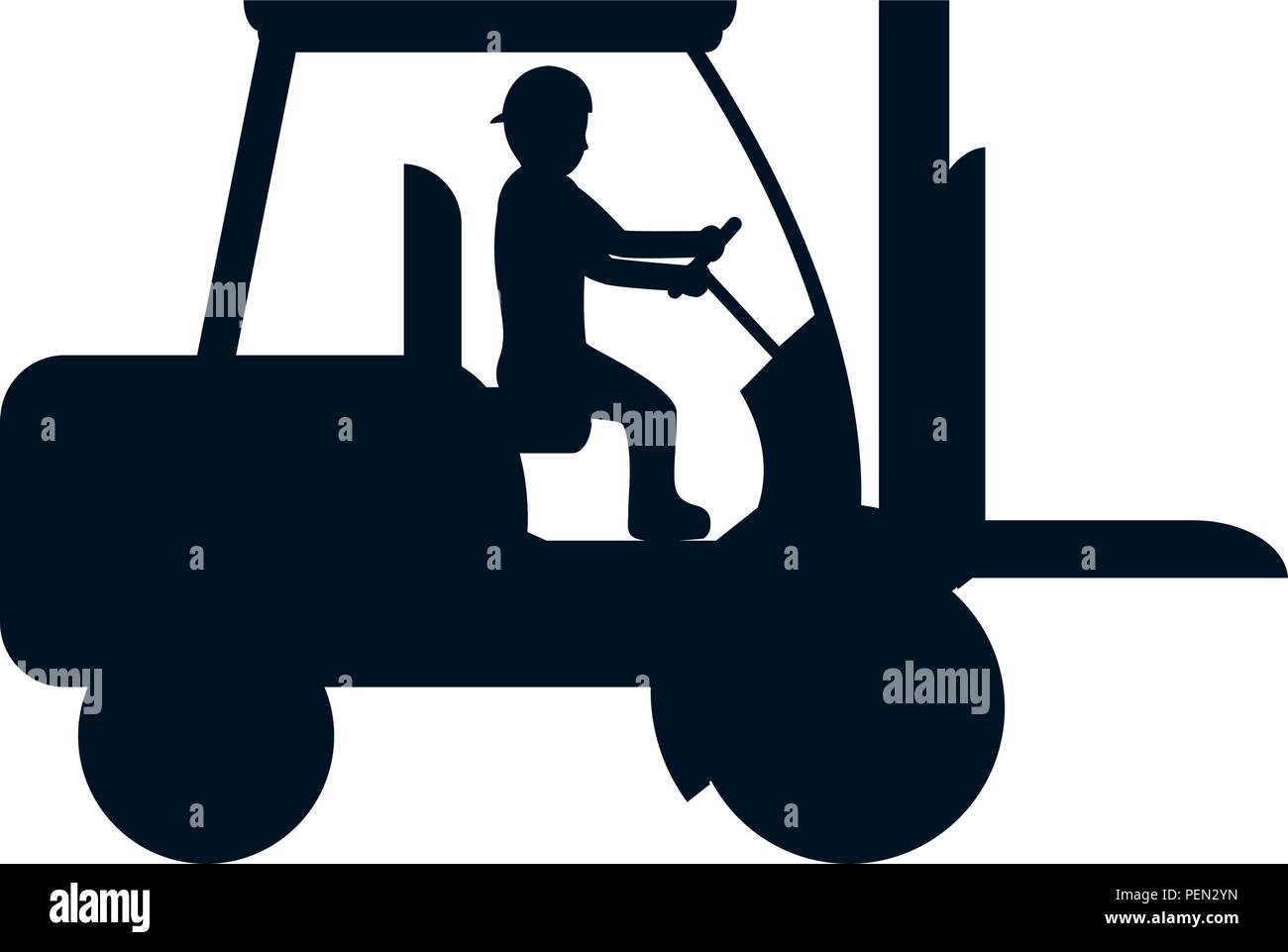 pictogram laborer with forklift equipment maintenance Stock Vector ...