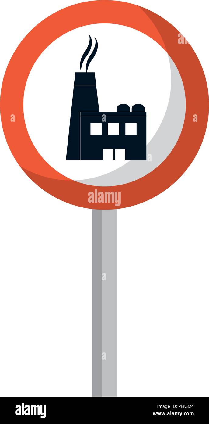 circle caution emblem factory pollution Stock Vector Image & Art - Alamy